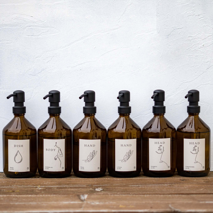 REYA - 500 ml Seifenspender aus Braunglas | TIOK – tiok-design.com